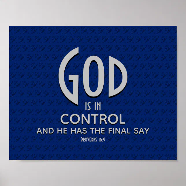 GOD IS IN CONTROL Inspirational Christian Poster | Zazzle