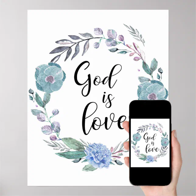 GOD IS LOVE, bible verse Poster | Zazzle