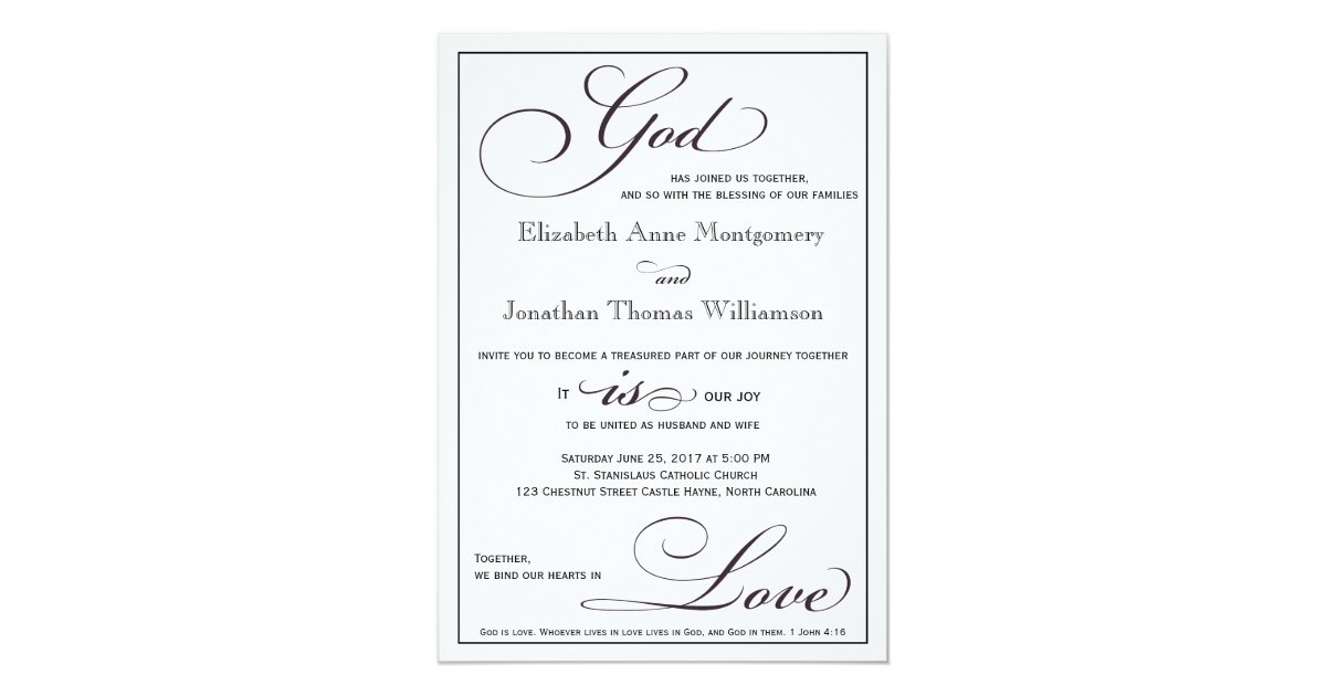 God is Love Christian Script Wedding Invitation | Zazzle.com