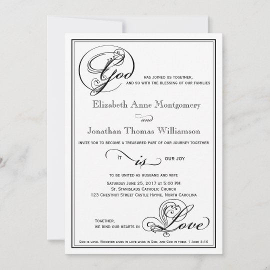 God is Love Royal Script Wedding Invitation | Zazzle.com