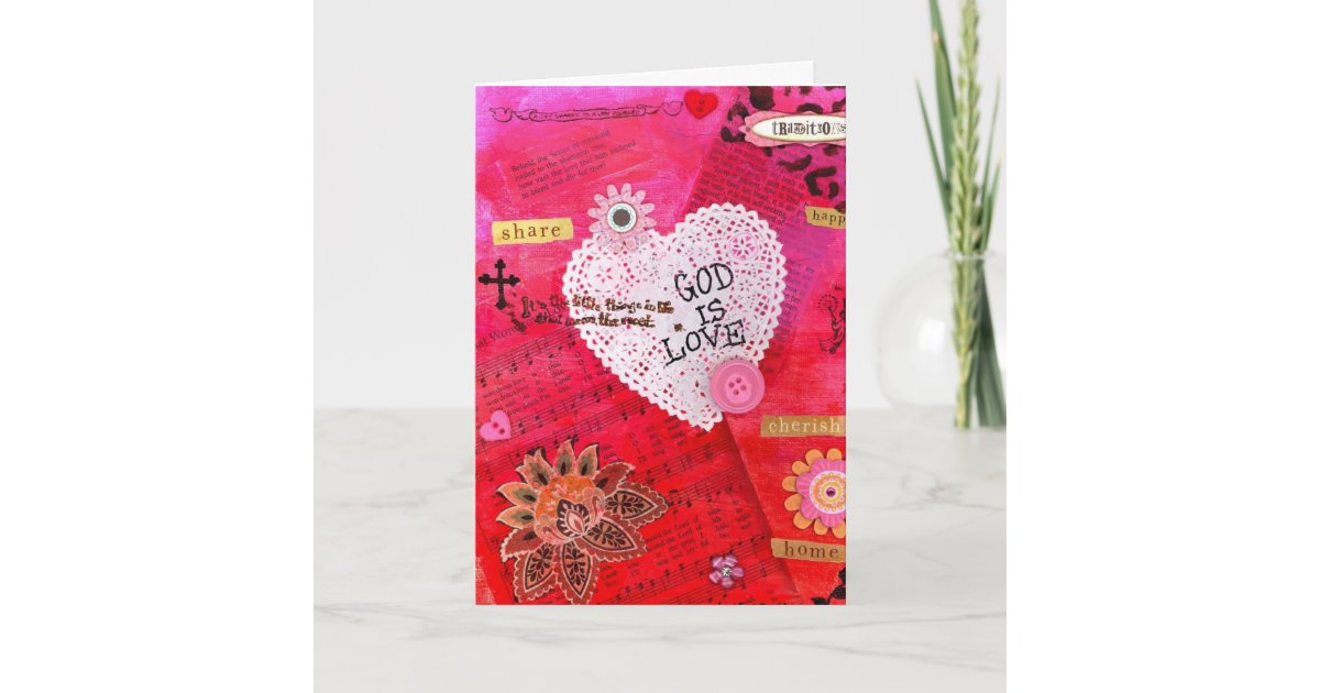 God is Love Valentine Holiday Card | Zazzle