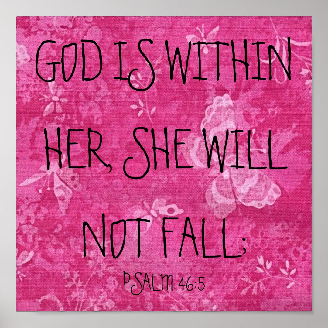God is within her bible verse Psalm 46:5 Poster | Zazzle