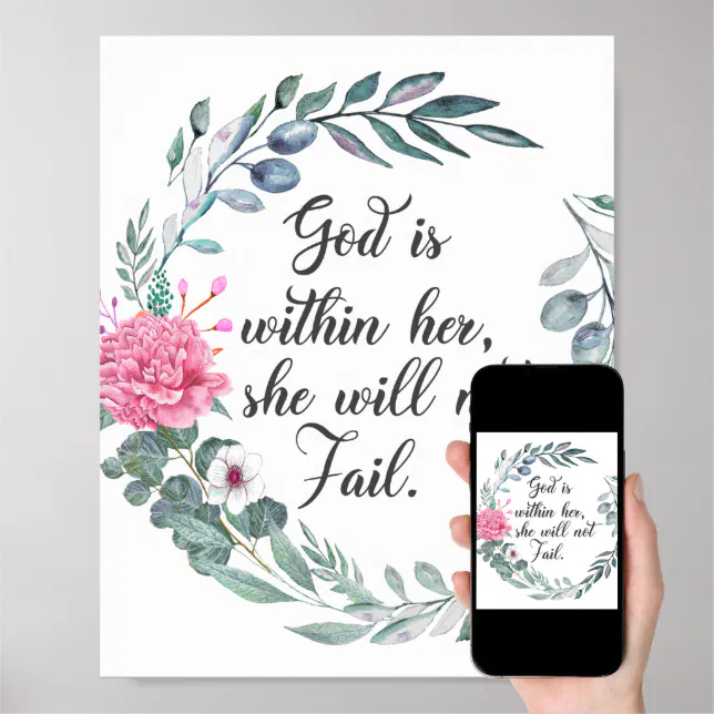 God is within her, she will not fail. poster | Zazzle