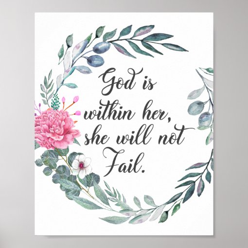 God is within her, she will not fail. poster | Zazzle