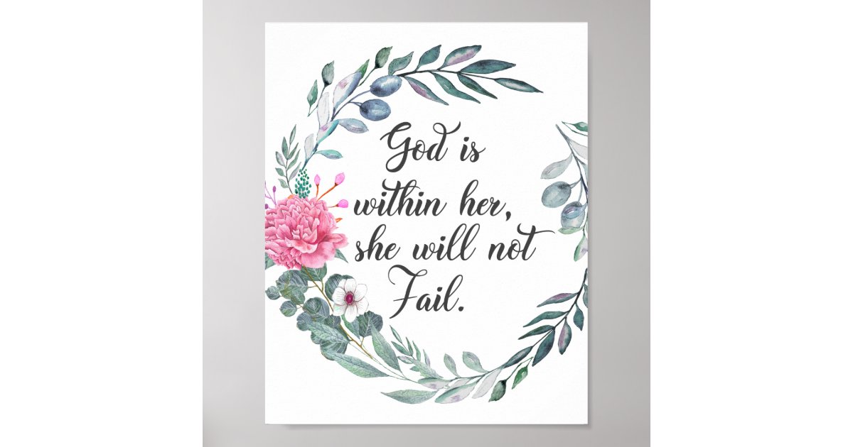 God is within her, she will not fail. poster | Zazzle