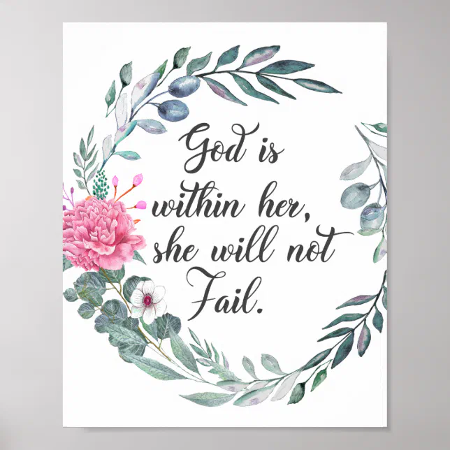 God is within her, she will not fail. poster | Zazzle