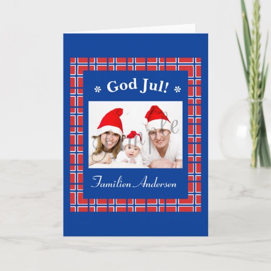 God Jul Norwegian Christmas Holiday Greeting Card | Zazzle.com