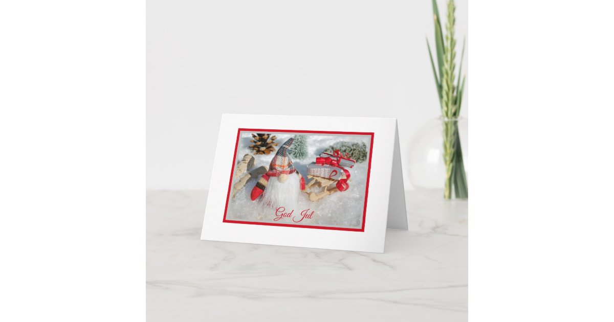 God Jul Swedish Christmas Card | Zazzle