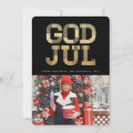 God Jul Swedish Merry Christmas Stylish Typography Holiday Card | Zazzle