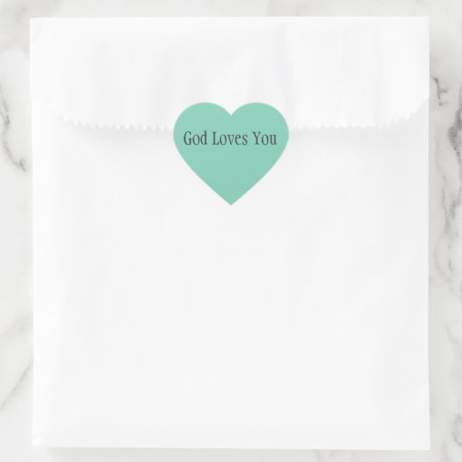 God Loves You Heart Sticker | Zazzle