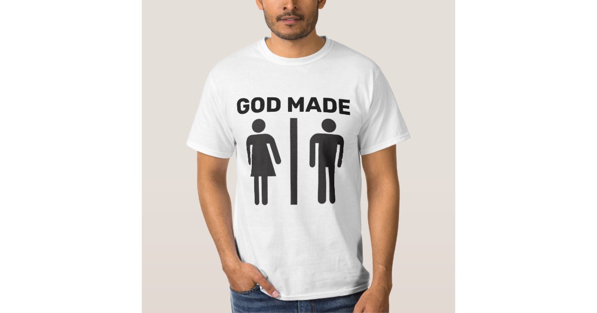 GOD MADE MALE FEMALE ICONS T-Shirts | Zazzle