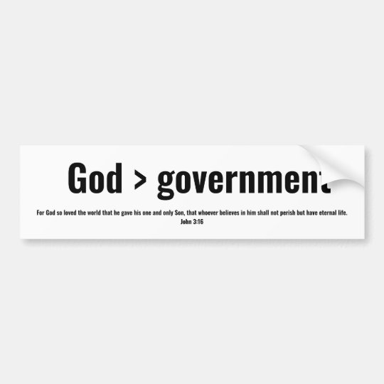God over government bumper sticker | Zazzle.com