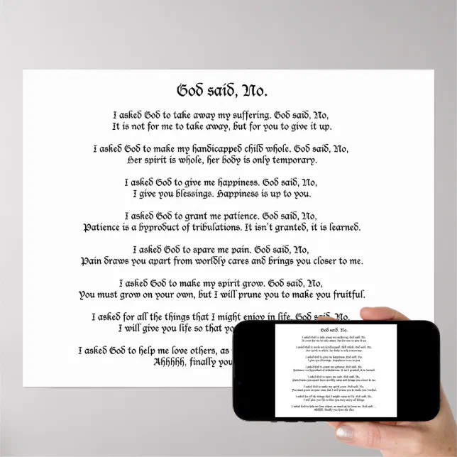 God said no: Poster | Zazzle