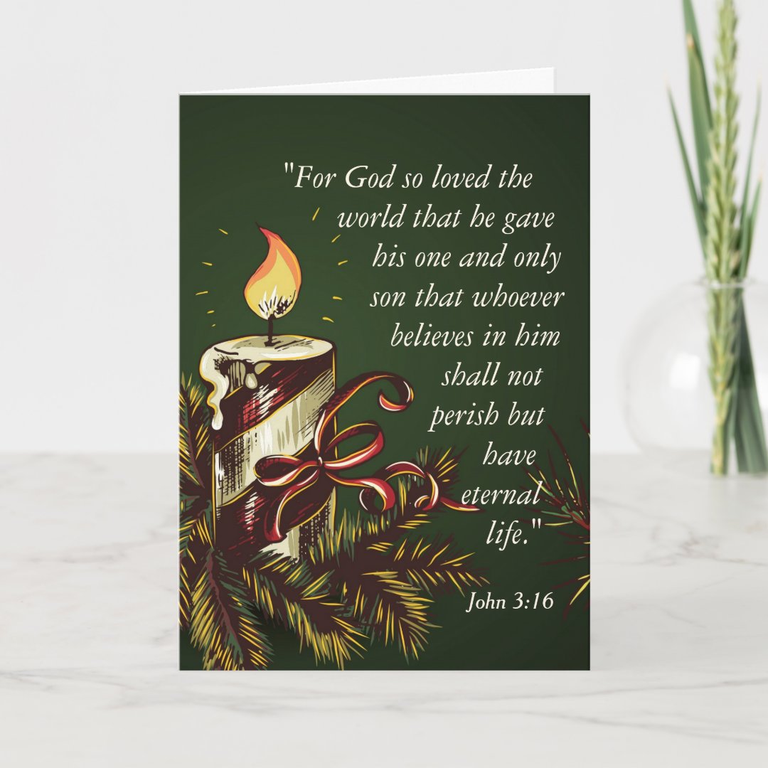 God so Loved the World, John 3:16 Christmas Holiday Card | Zazzle