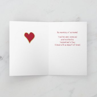 Goddaughter Cute Monkey on Valentine’s Day Holiday Card | Zazzle