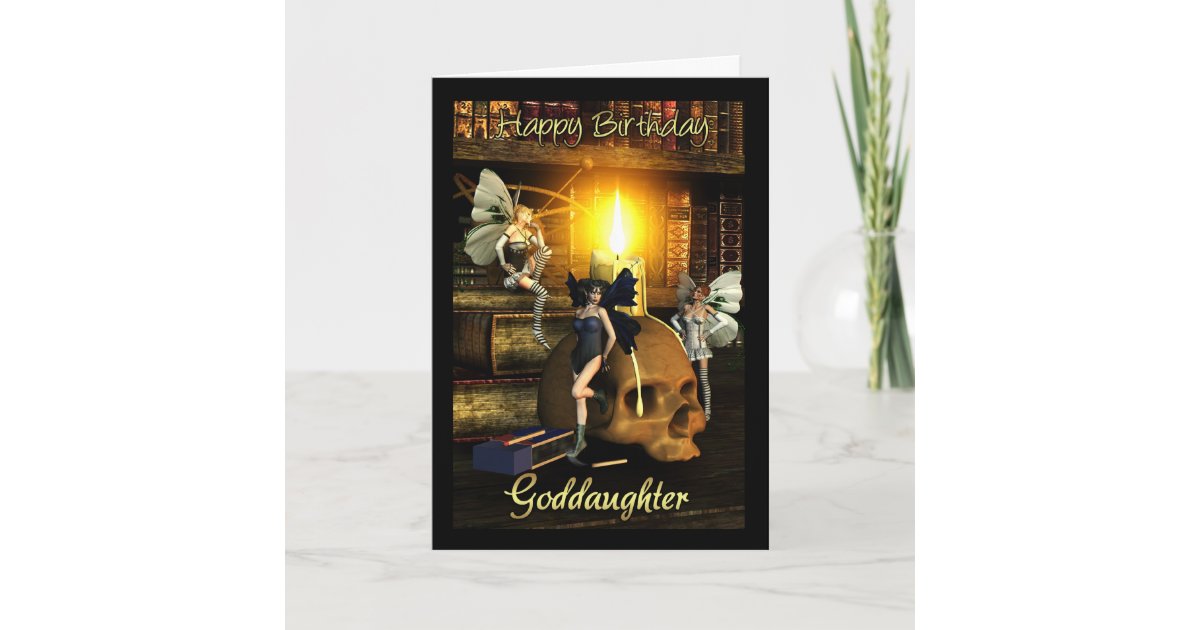goddaughter, fairy lights - fairy birthday card | Zazzle