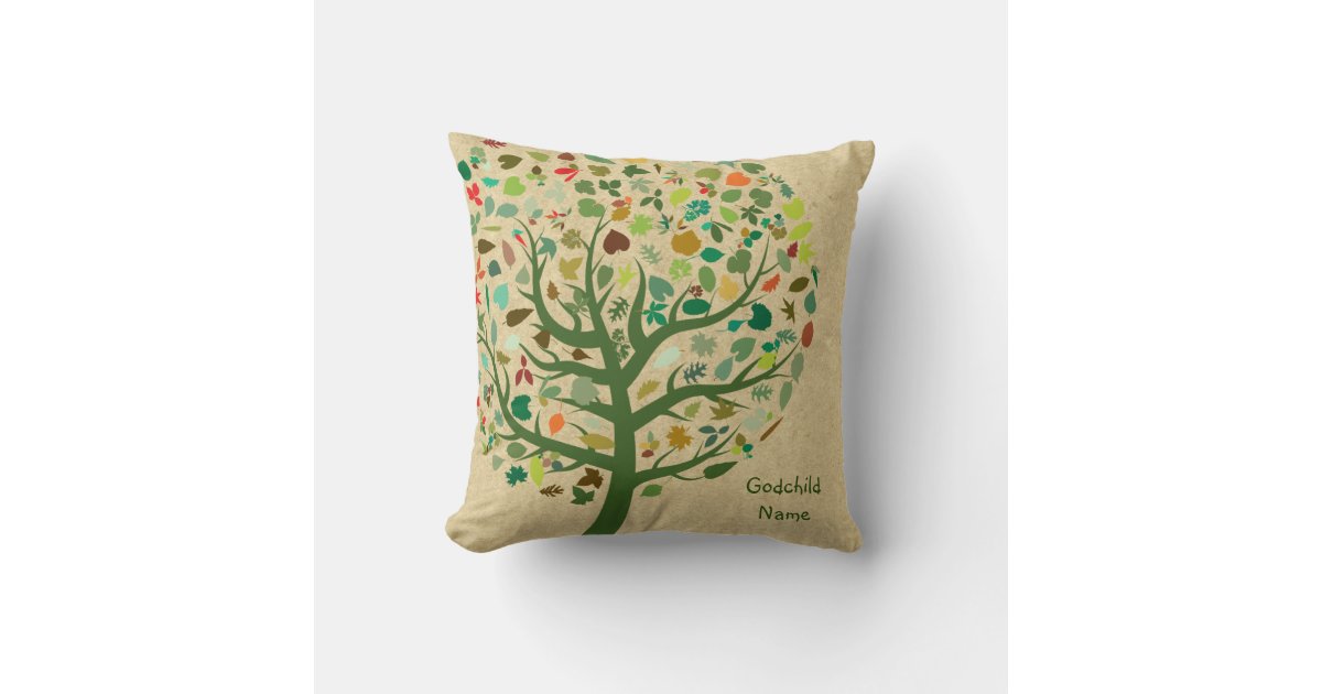 Goddaughter Godson Godchild Gift Tree of Life Throw Pillow | Zazzle