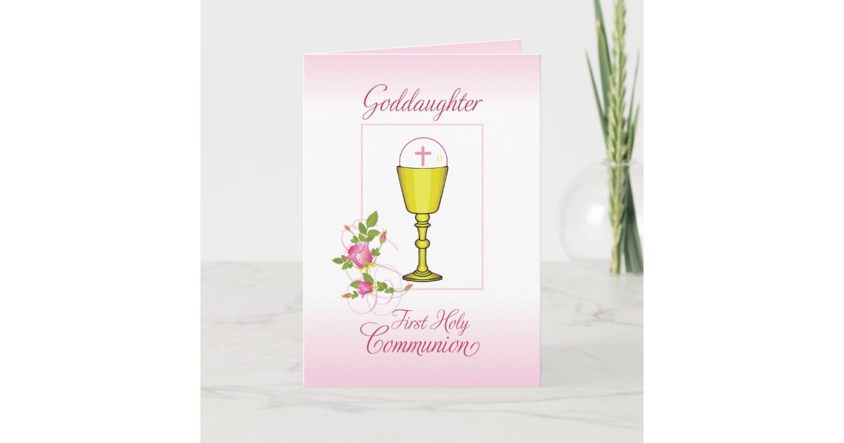 Goddaughter Pink First Holy Communion, Chalice Card | Zazzle