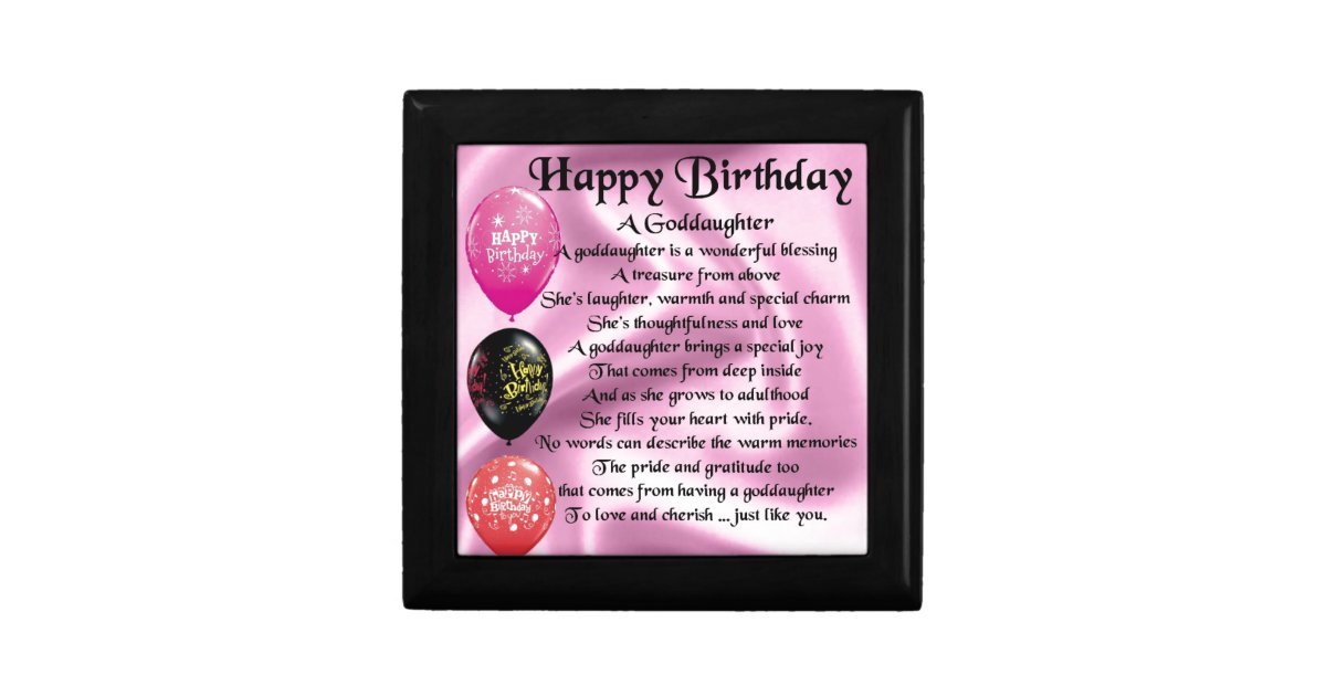 Goddaughter Poem - Happy Birthday Jewelry Box | Zazzle
