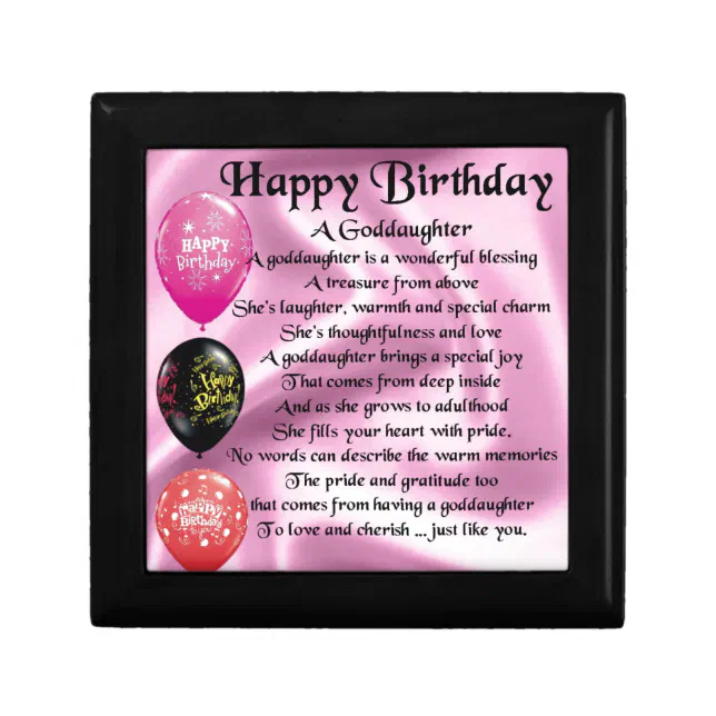 Goddaughter Poem - Happy Birthday Jewelry Box | Zazzle