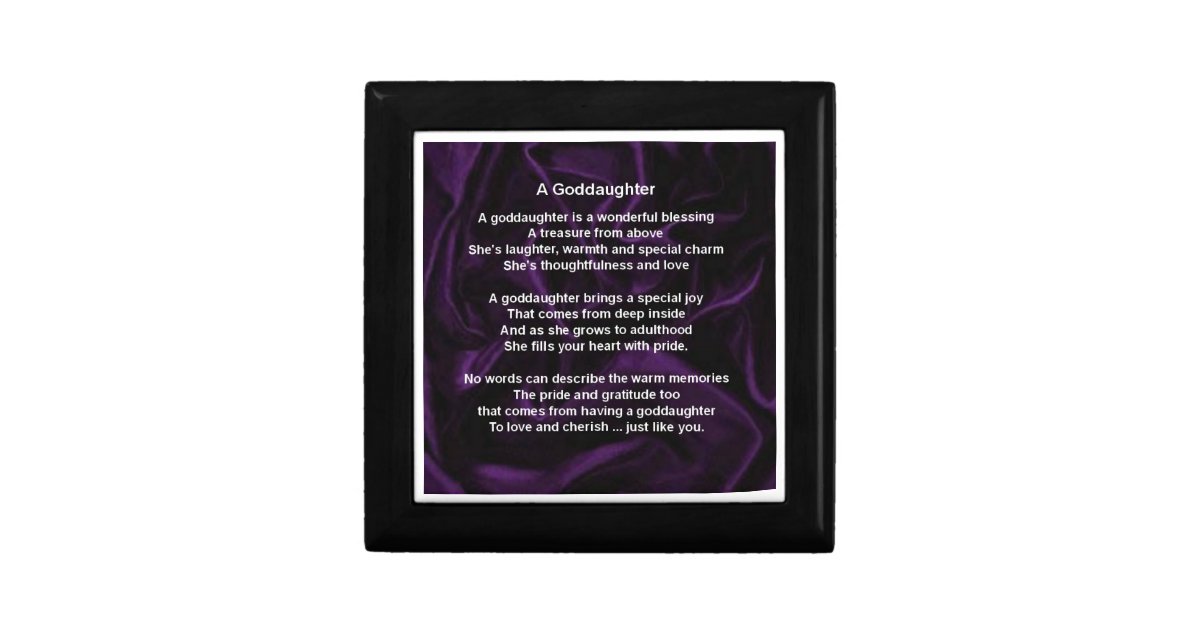 Goddaughter Poem Keepsake Box - Purple Design | Zazzle