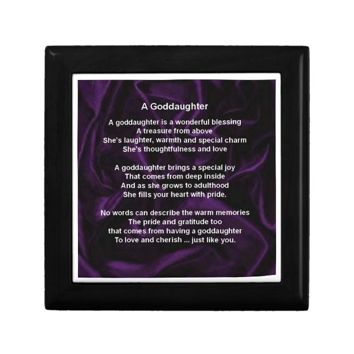 Goddaughter Poem Keepsake Box - Purple Design | Zazzle.com