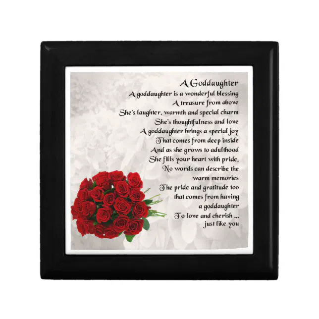Goddaughter Poem Keepsake Box - Roses Design | Zazzle