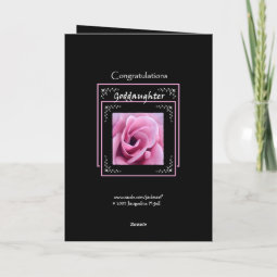 GODDAUGHTER Wedding Congratulations Pink Rose Card | Zazzle