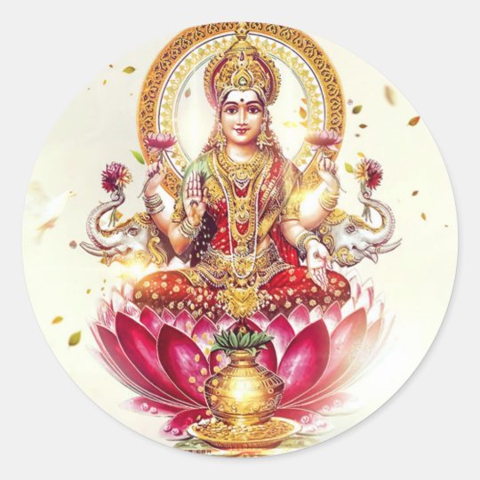 GODDES LAKSHMI 04SEP 2014.jpg Classic Round Sticker | Zazzle.com