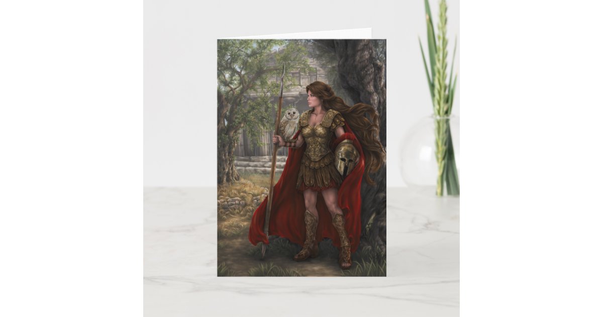 Goddess Athena Card by artist Lindsay Archer | Zazzle