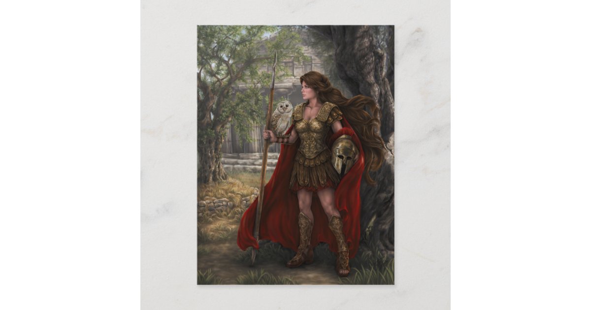 Goddess Athena Postcard by Artist Lindsay Archer | Zazzle