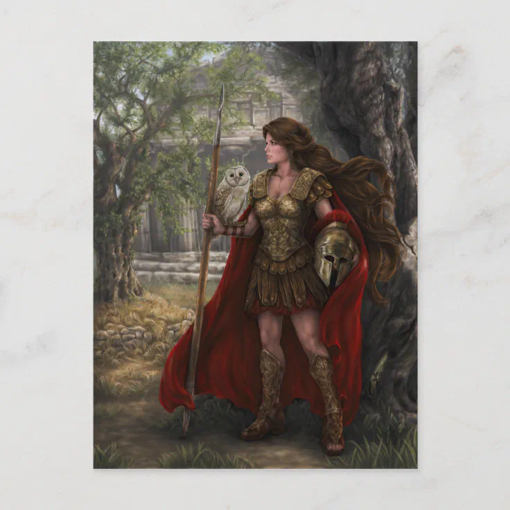 Goddess Athena Postcard by Artist Lindsay Archer | Zazzle