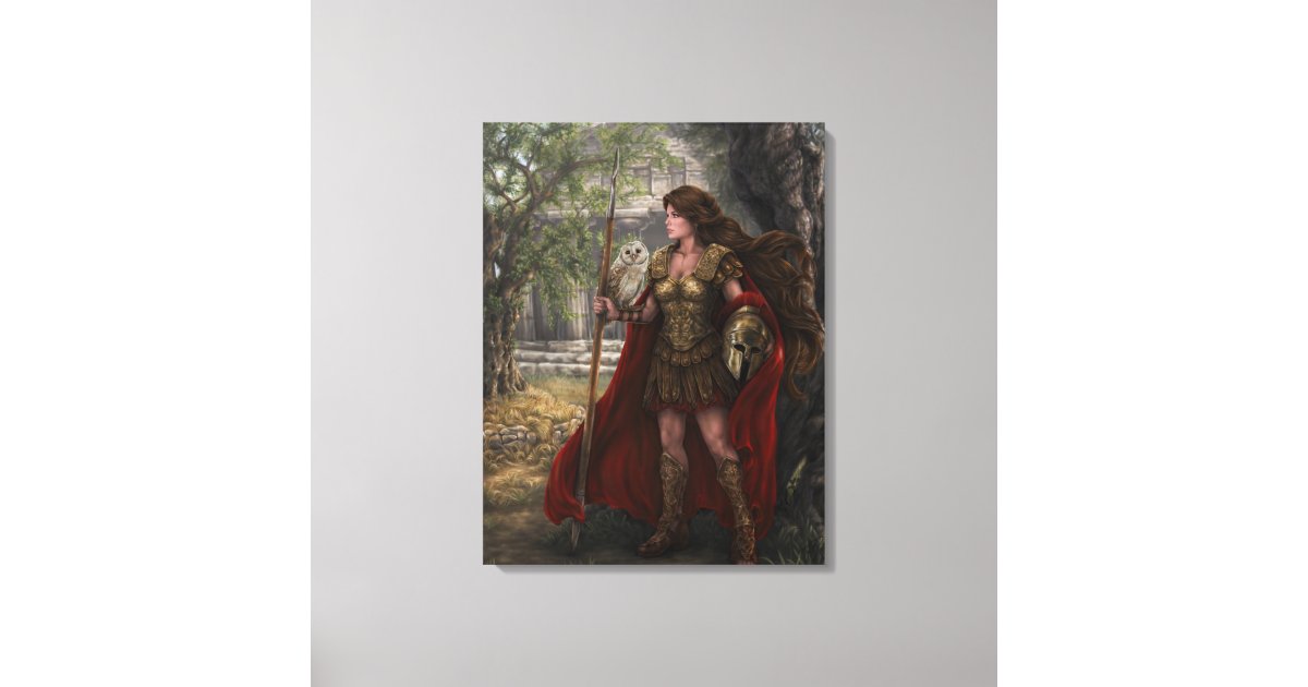 Goddess Athena Stretched Canvas Print | Zazzle