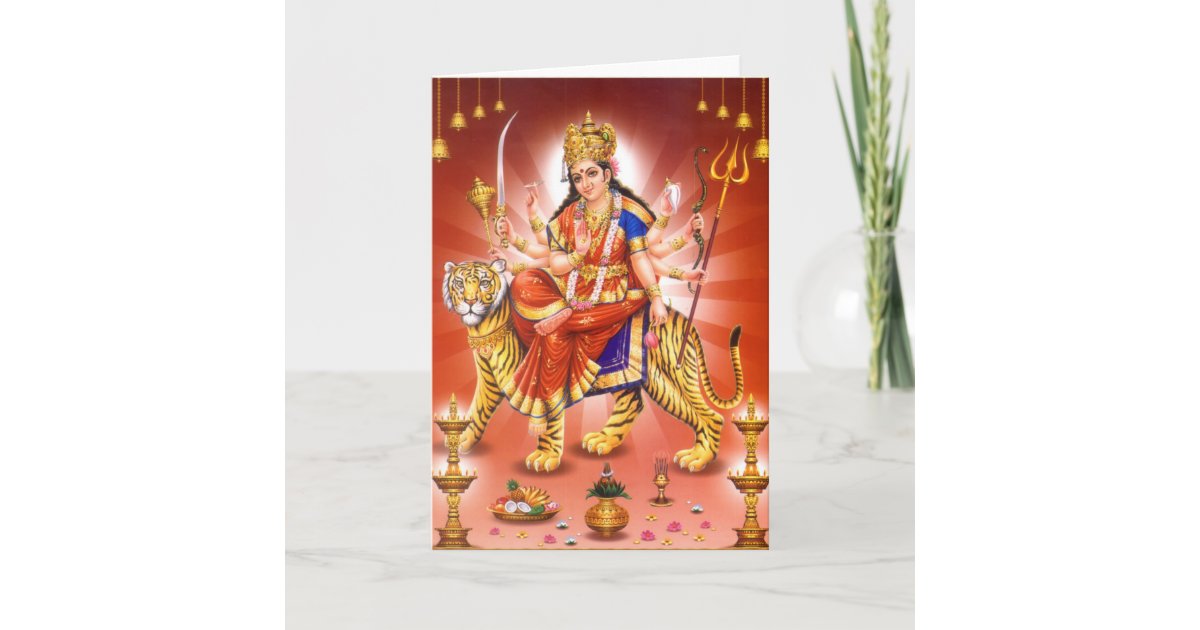 Goddess Durga (Hindu goddess) Card | Zazzle