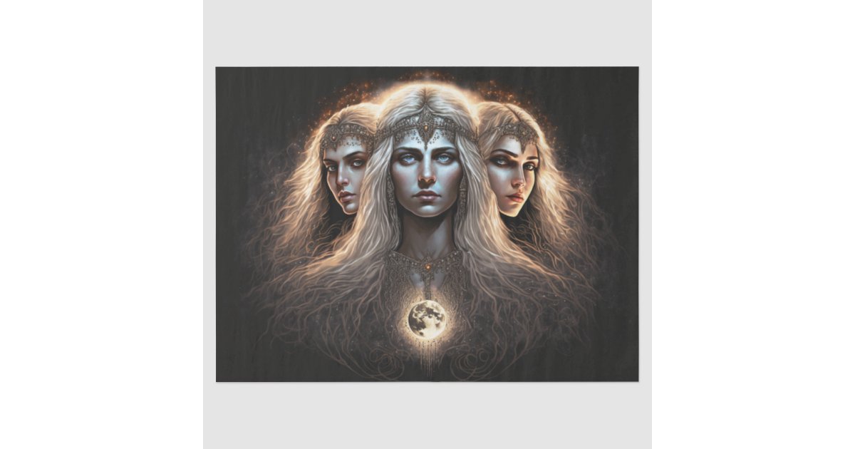 Goddess Full Moon Decoupage Tissue Paper | Zazzle