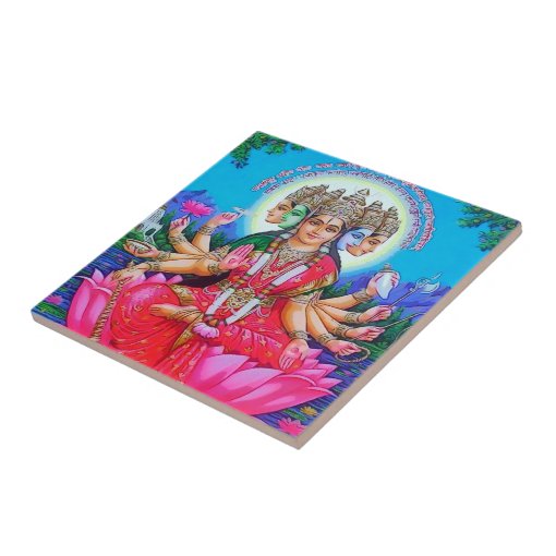 Goddess Gayatri Devi Deity Ceramic Tile | Zazzle
