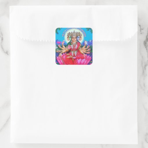 Goddess Gayatri Devi Deity Square Sticker | Zazzle