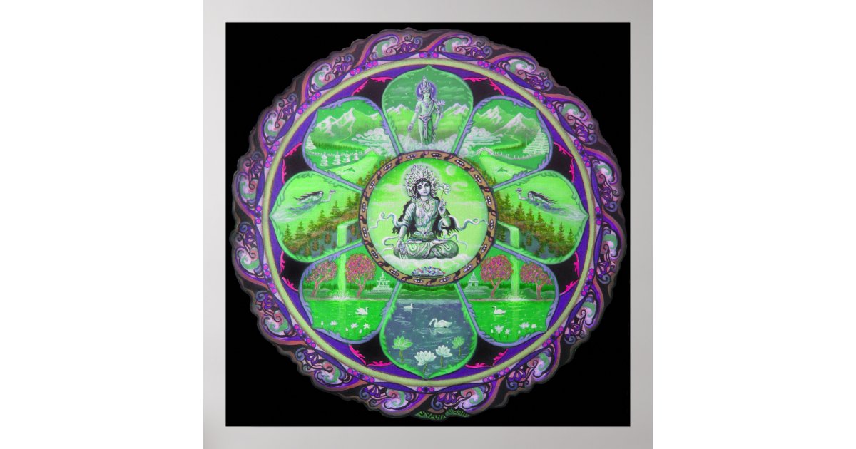 Goddess Green Tara Mandala Poster | Zazzle