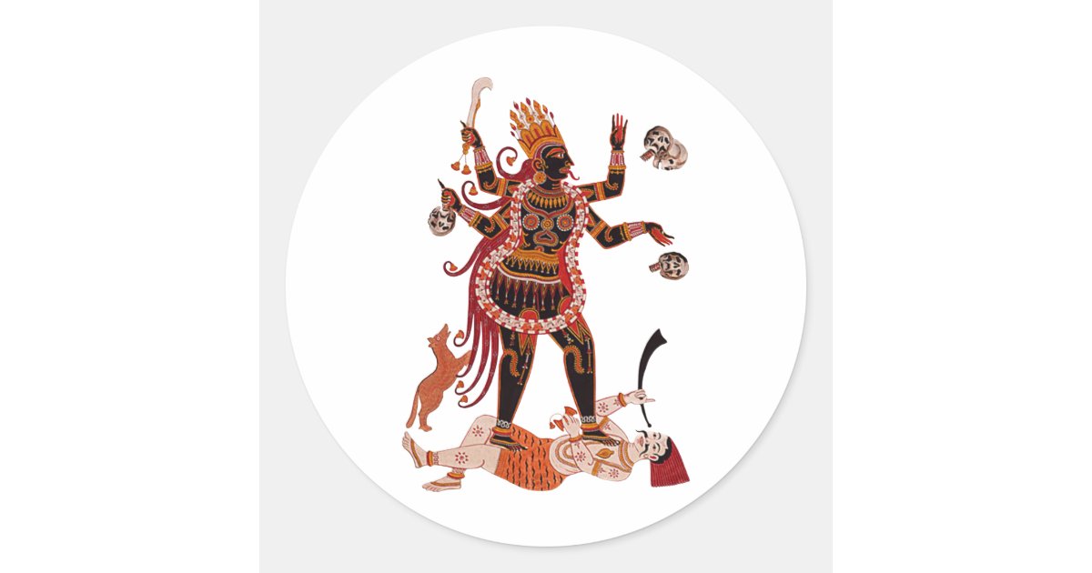 Goddess Kali Classic Round Sticker | Zazzle