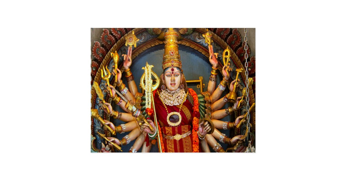 Goddess with many arms postcard | Zazzle