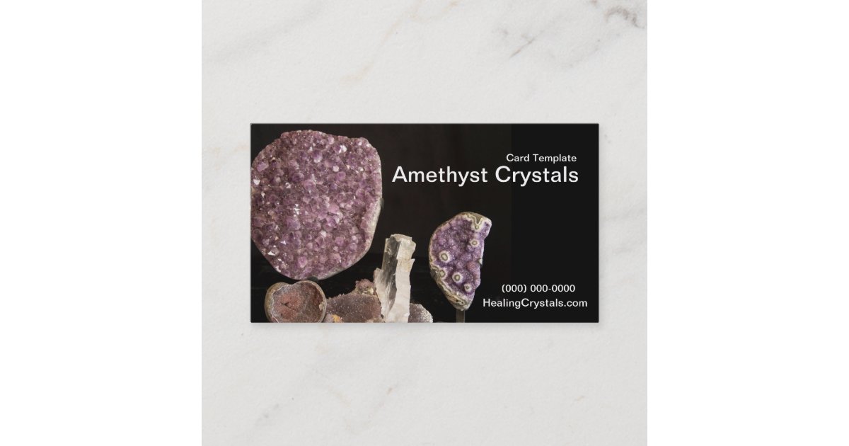 Godes Amethyst & Quartz Crystals Template Business Card | Zazzle