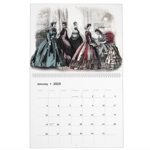 Godey's Lady's Book & Magazine 1864 Fashion Plates Calendar | Zazzle