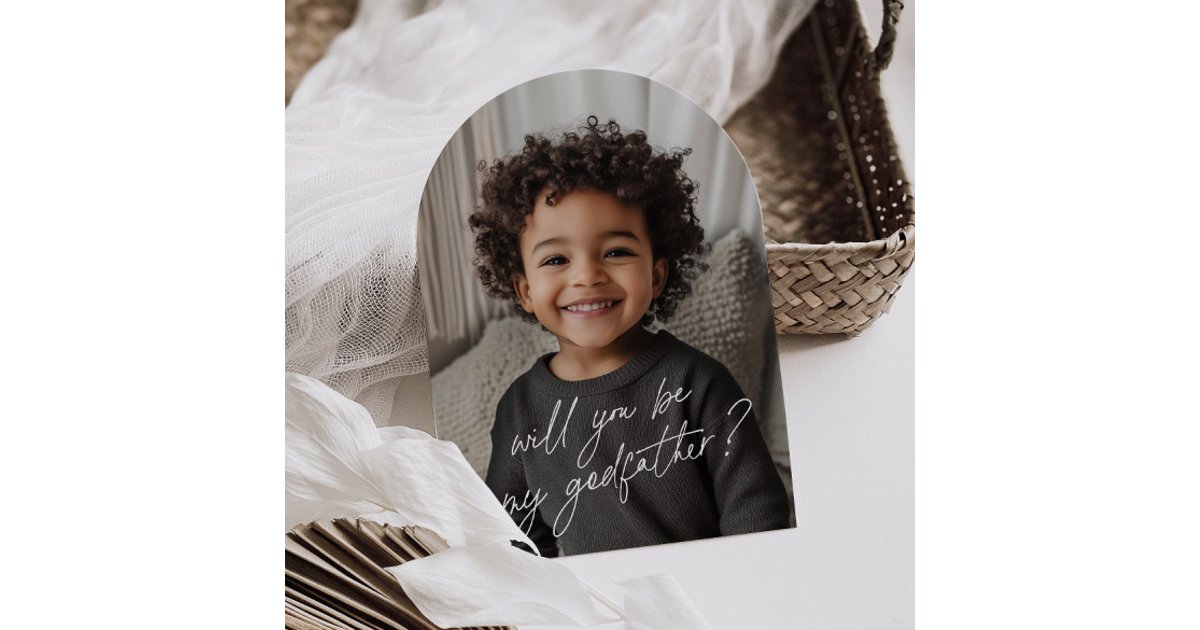 Godfather Handwritten Proposal Photo Arch Invitation | Zazzle