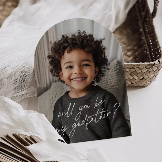 Godfather Handwritten Proposal Photo Arch Invitation | Zazzle