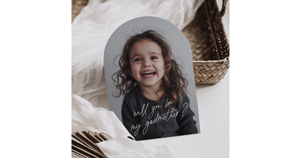 Godmother Handwritten Proposal Photo Arch Invitation | Zazzle