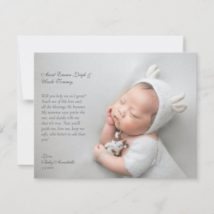 Godparent Proposal Modern Christian Poem Invitation | Zazzle