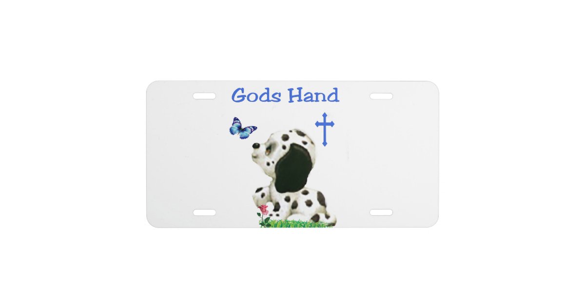 Gods hand license plate | Zazzle