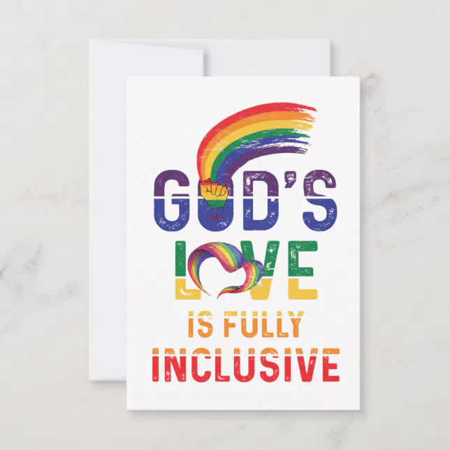 God's Love Is Fully Inclusive LGBTQ Ally Gay Pride Thank You Card | Zazzle