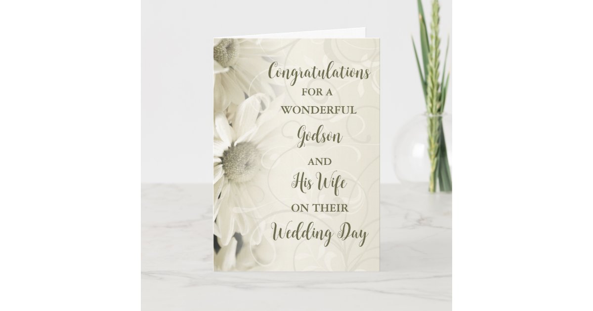 Godson and His Wife Wedding Day Congratulations Card | Zazzle