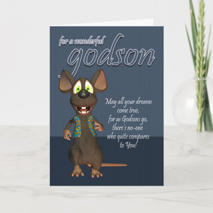 Godson Birthday Card - With Funky Mouse | Zazzle